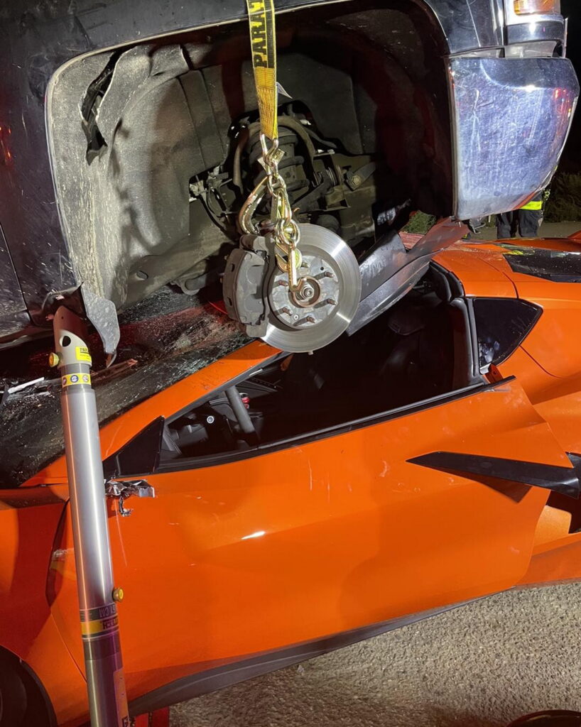 Video Shows Chevy Truck Running Over And Crushing Corvette C8 (Updated ...