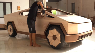 Wooden Tesla Cybertruck Beats Actual Electric Counterpart To The Punch ...