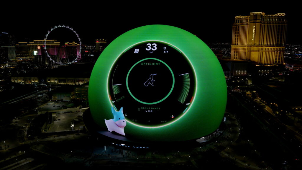 Mini Takes Over Las Vegas Sphere With Cute Dog Mascot And New ...