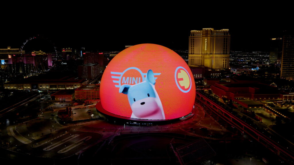 Mini Takes Over Las Vegas Sphere With Cute Dog Mascot And New ...