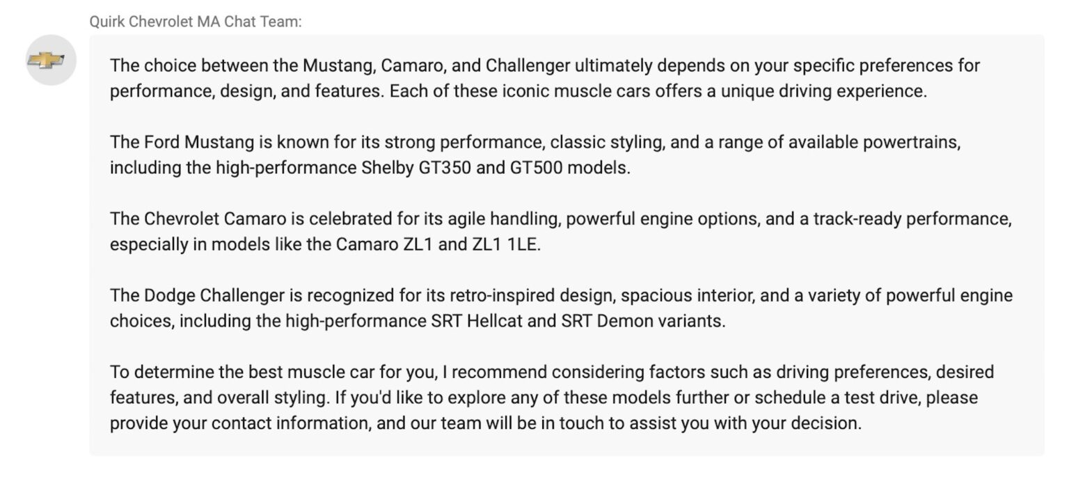 Chevy Dealers’ ChatGPT Bots Recommend Teslas, BMWs, Fords, Toyotas And ...