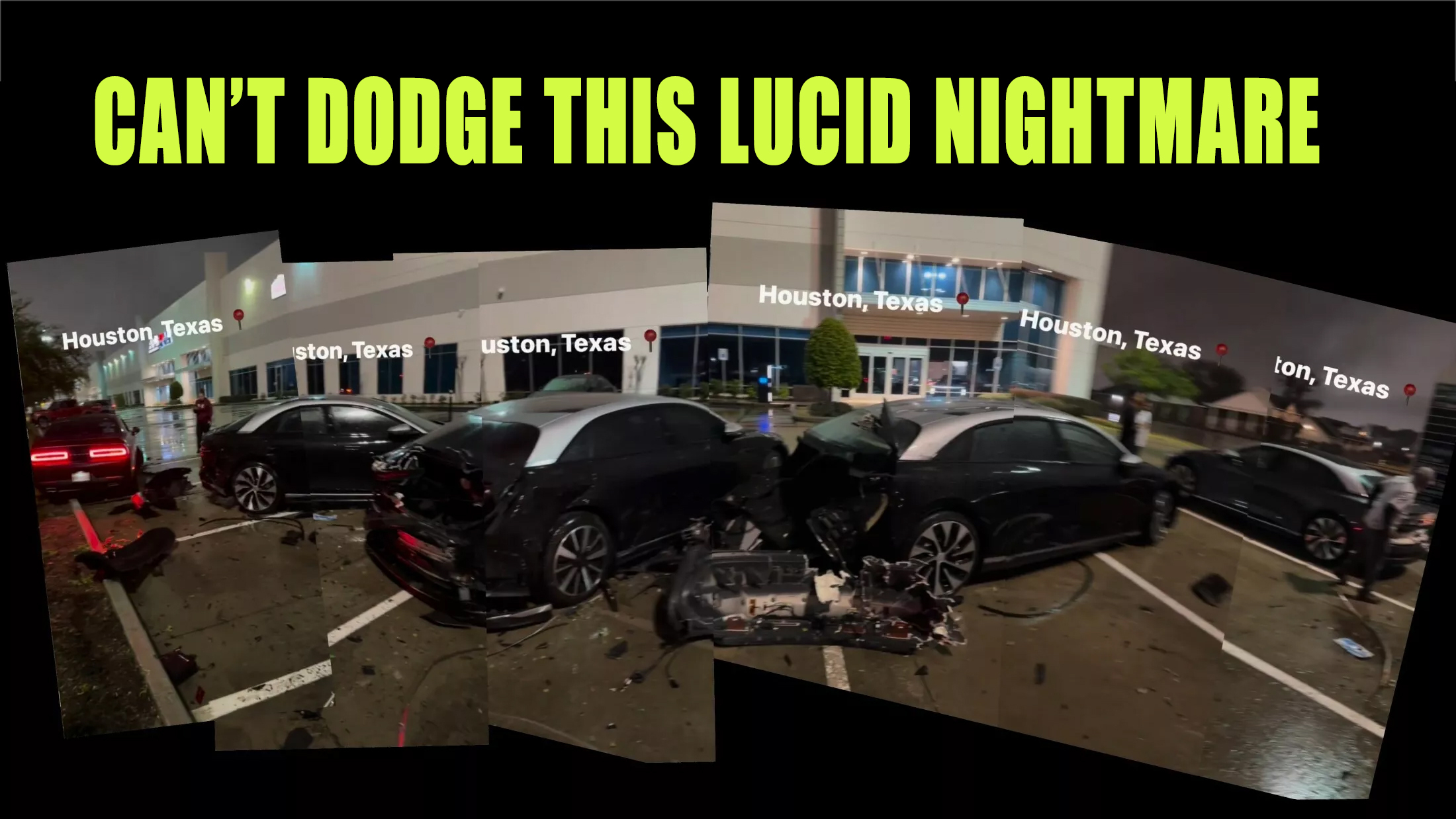 A Dodge Challenger Crashed Into Four Lucid Air EVs At Texas Service ...