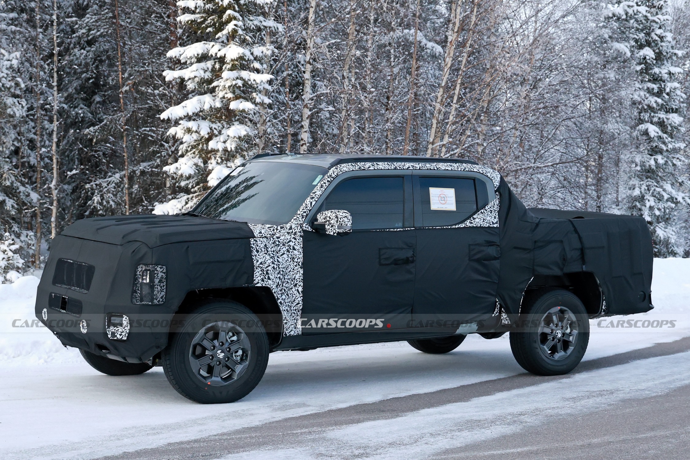 New Kia Tasman Pickup Spied Testing With Ford Ranger Raptor | Carscoops