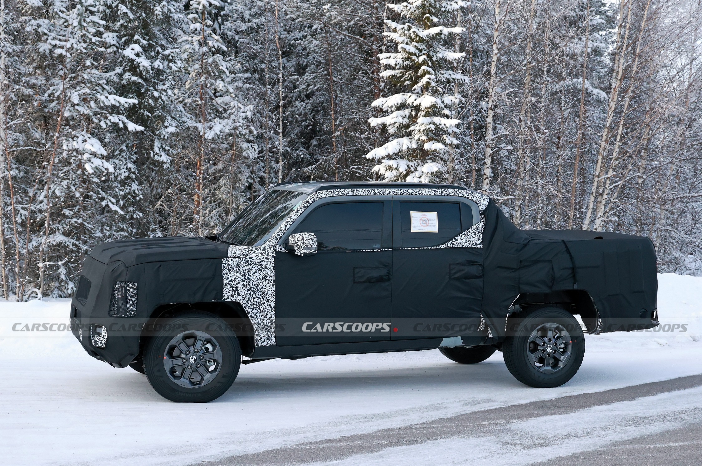 New Kia Tasman Pickup Spied Testing With Ford Ranger Raptor | Carscoops