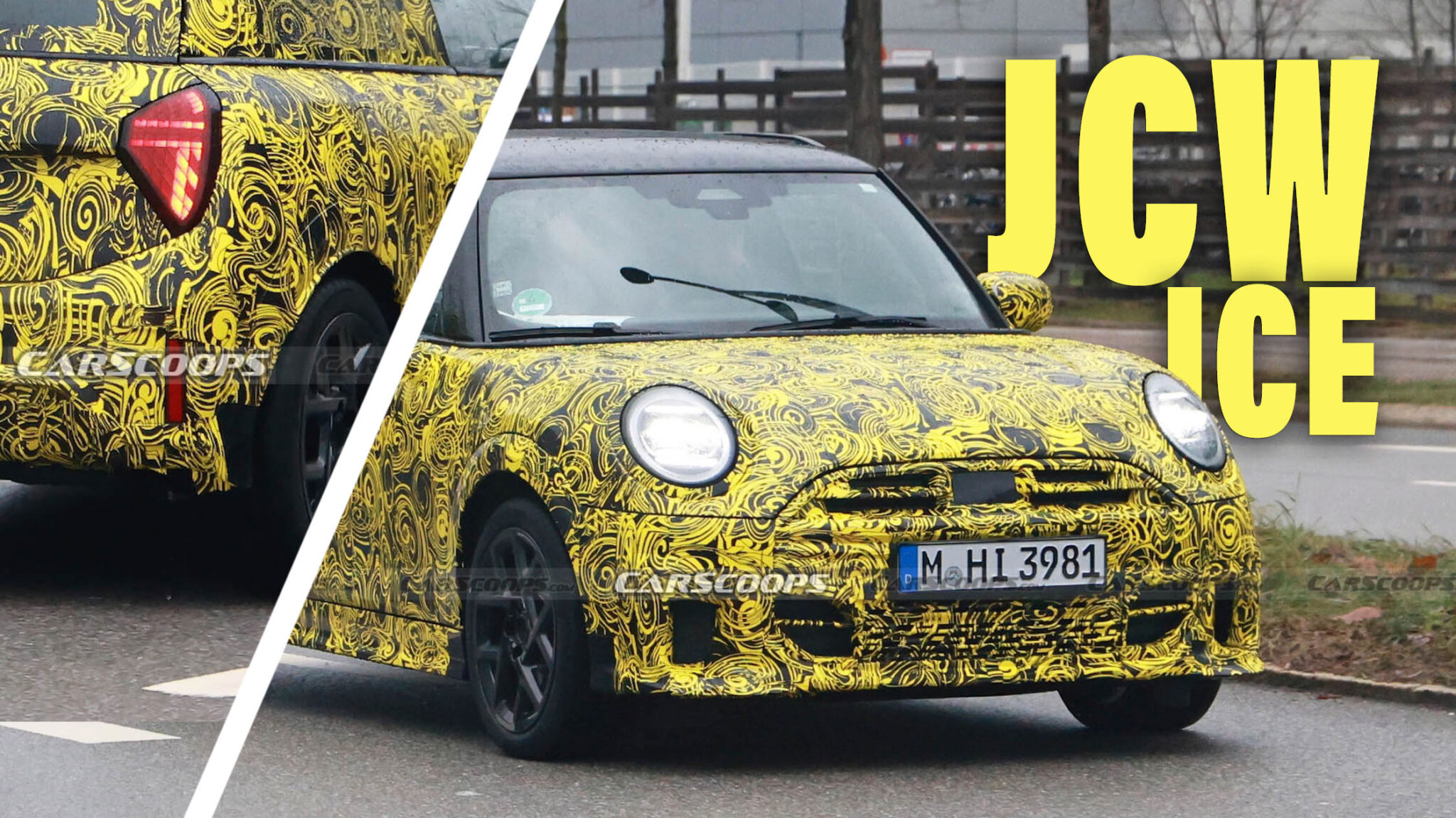 ICE-Powered Mini JCW Hot Hatch Shows Off Cooper EV-Style Lights | Carscoops
