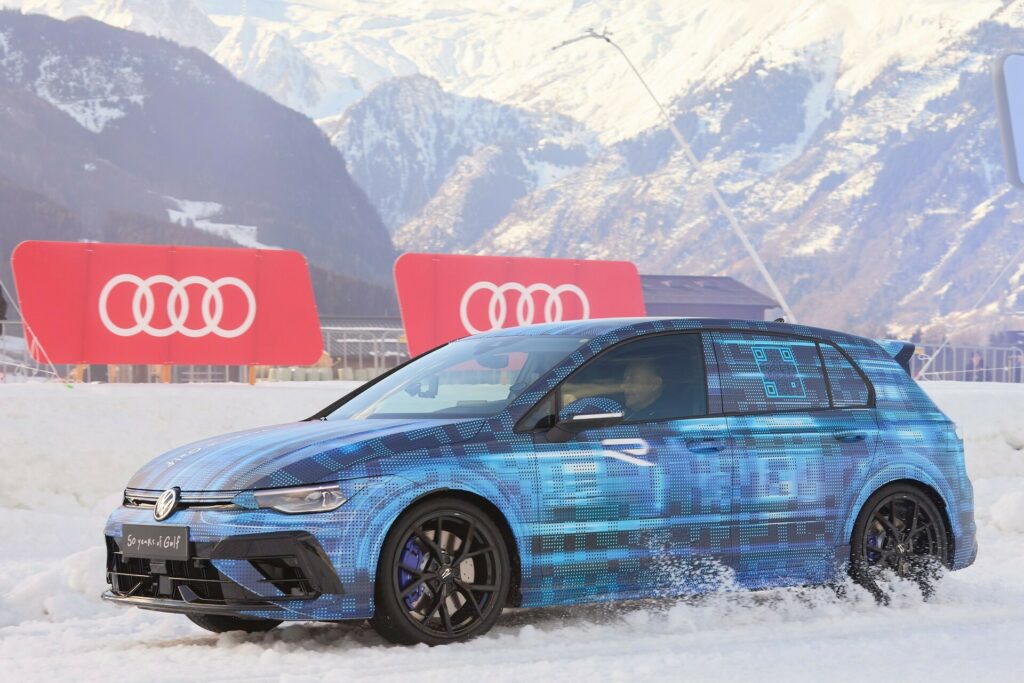 2025 VW Golf R Teased At Austrian Ice Race Before Its Debut | Carscoops