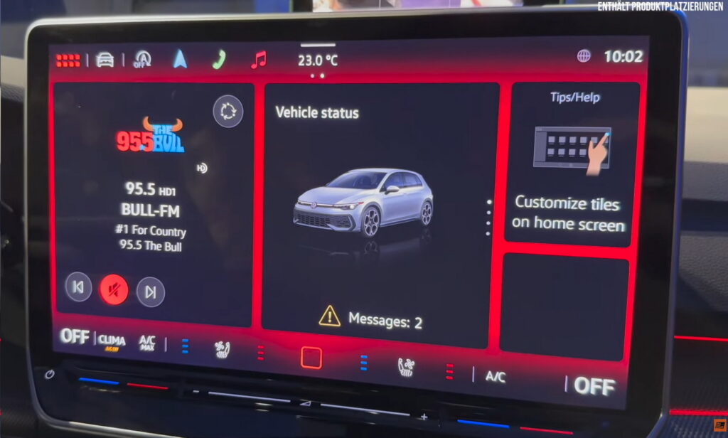 2025 VW Golf GTI Revealed Through Infotainment Screen At CES | Carscoops