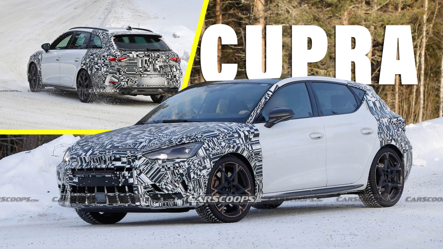Facelifted Cupra Leon Spotted Testing In The Snow | Carscoops