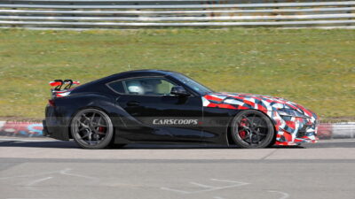 2025 Toyota Supra GRMN Spotted With New Hood, Upgraded Wing | Carscoops