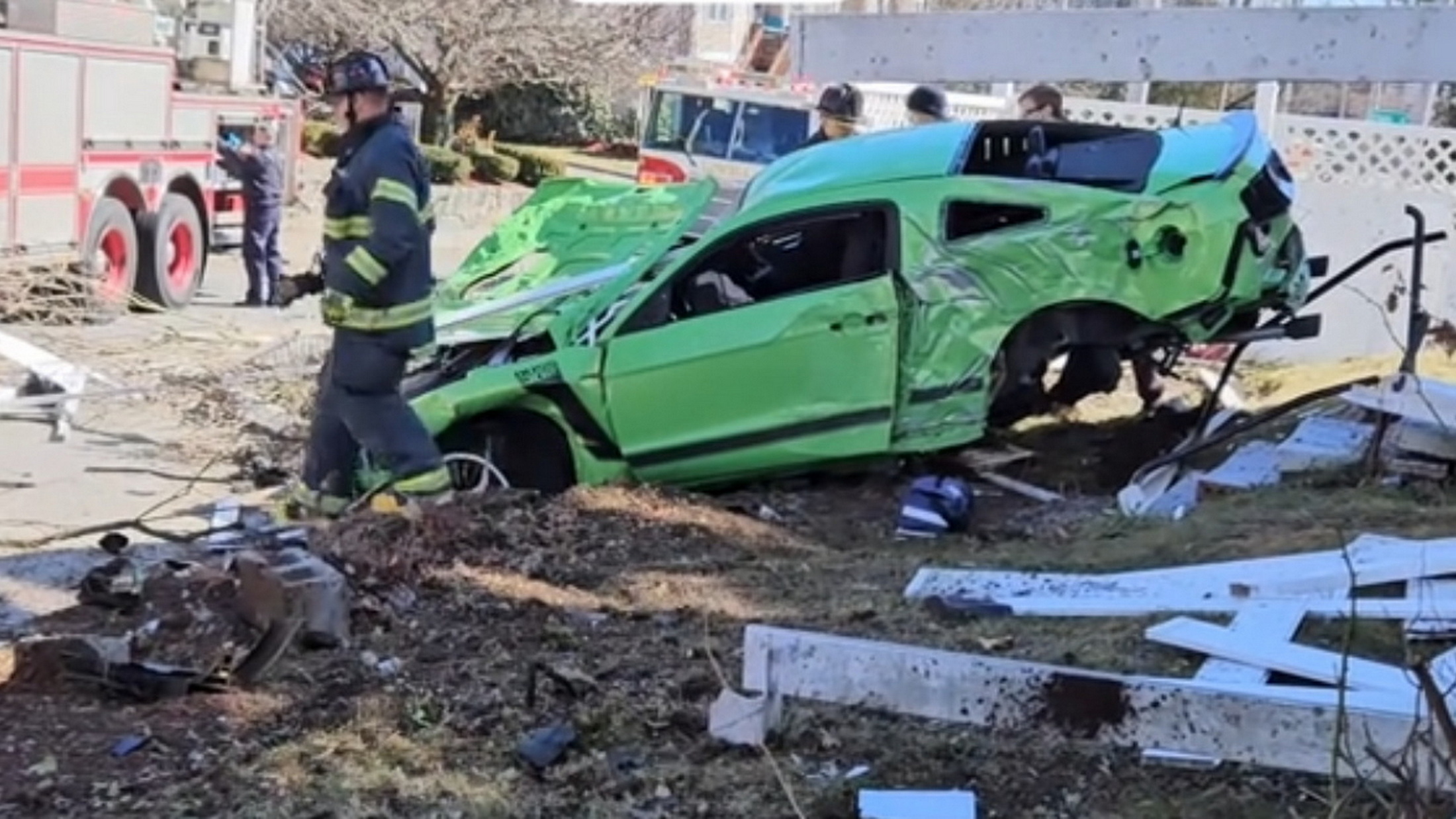 Ford Mustang Driver Hospitalized After High Speed Crash Into Power Pole ...