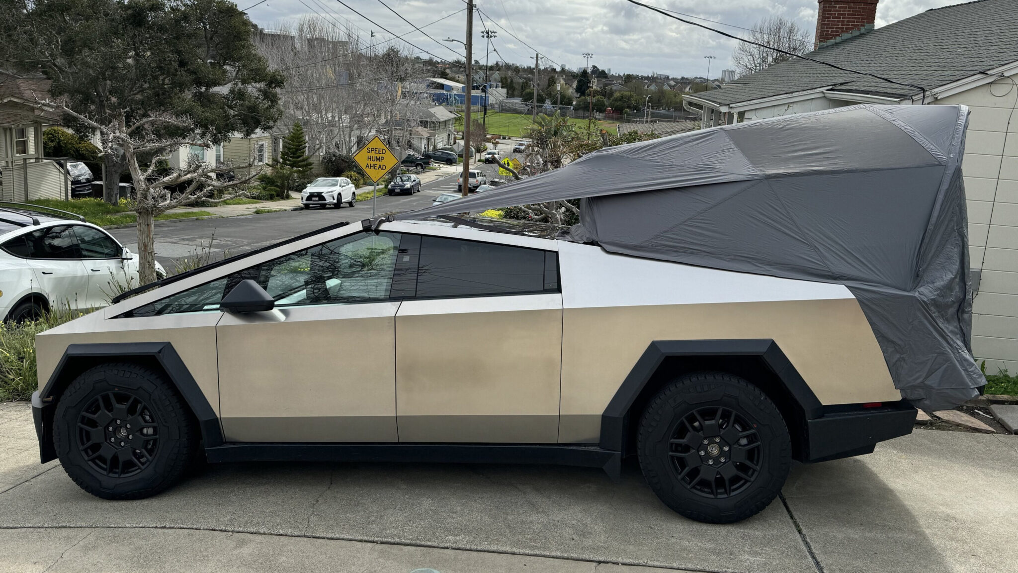 Tesla Cybertruck’s $3,000 Basecamp Tent Falls Short In Real Life ...