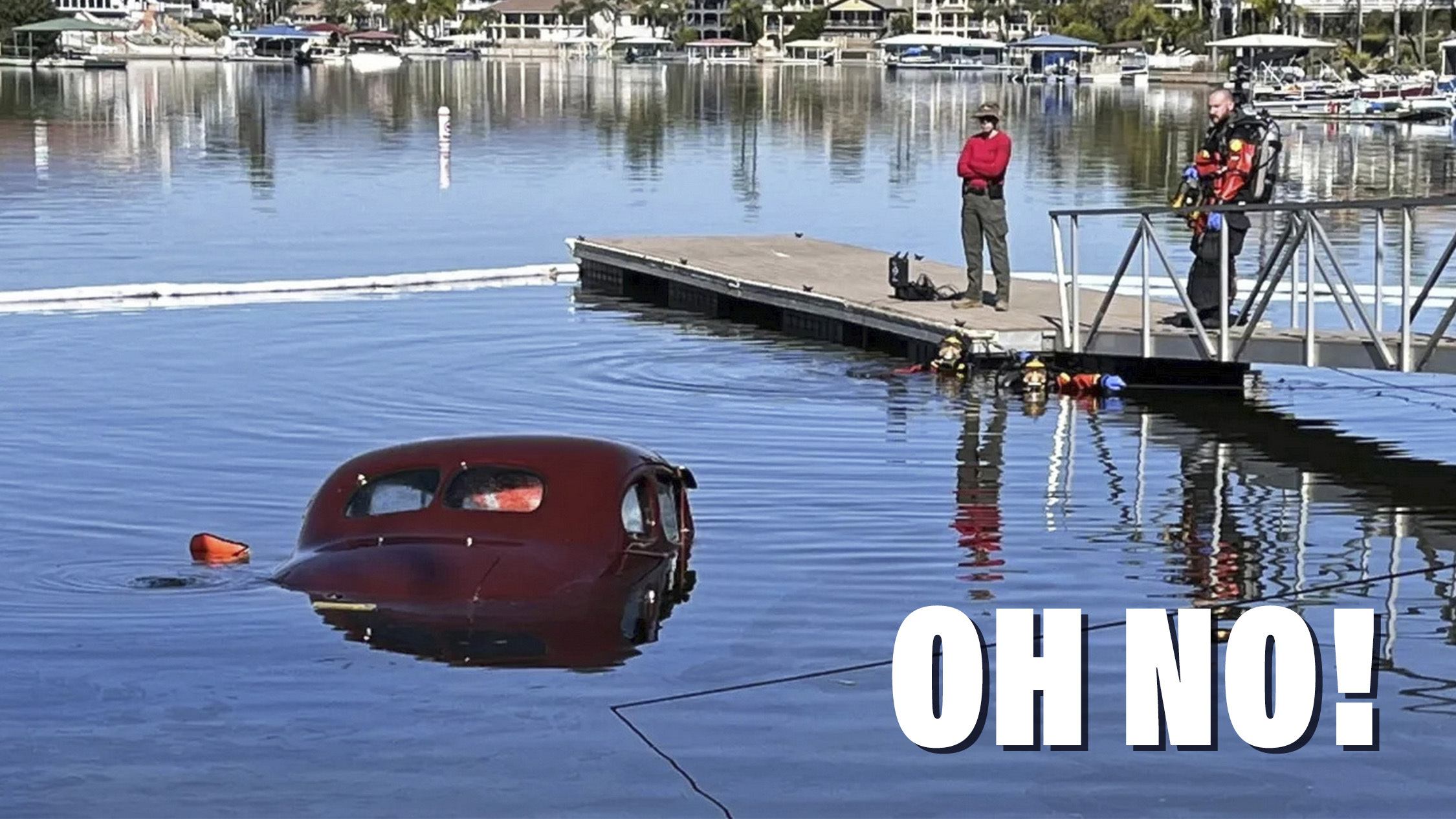 Classic Car Rolls Into Lake While Owner Was Taking Photos | Carscoops