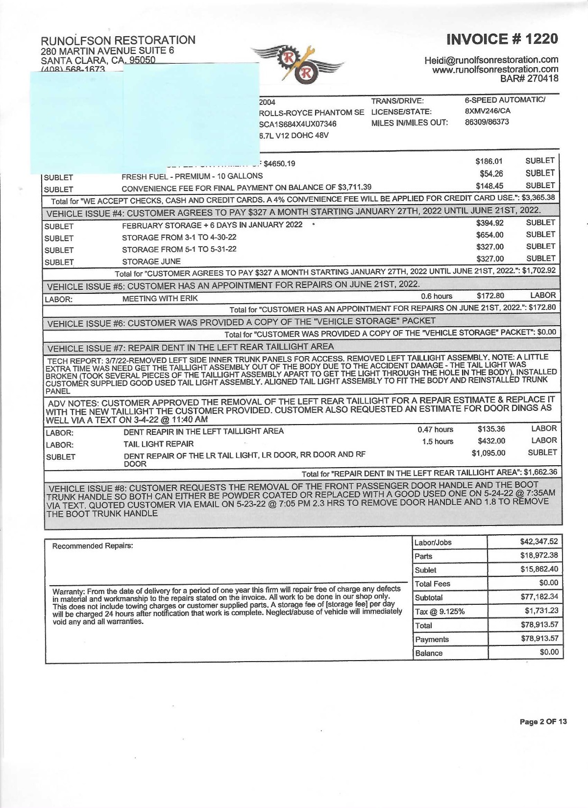 $70,000 Rolls-Royce Phantom Had A $79,000 Bill From One Service | Carscoops