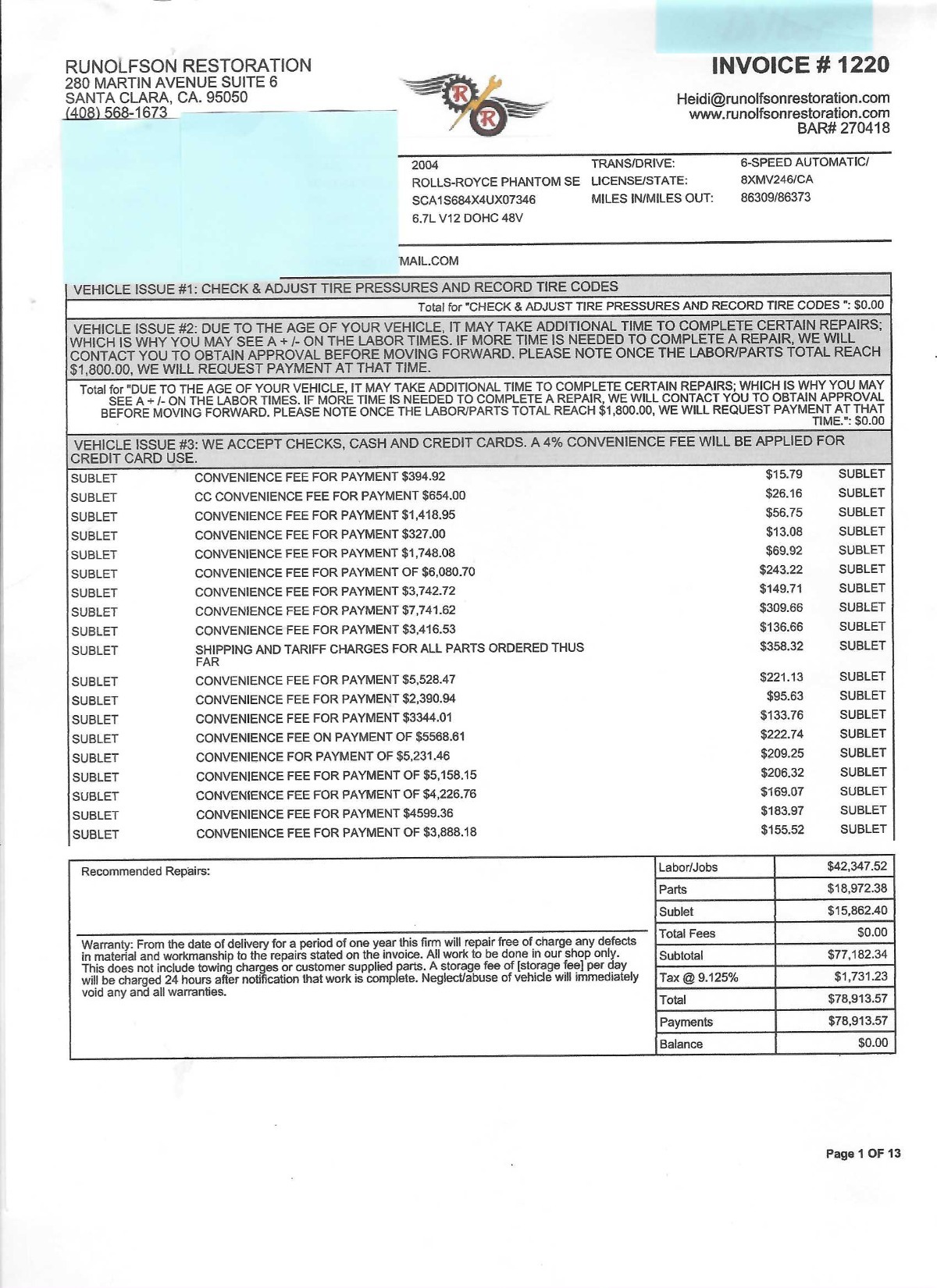 $70,000 Rolls-Royce Phantom Had A $79,000 Bill From One Service | Carscoops