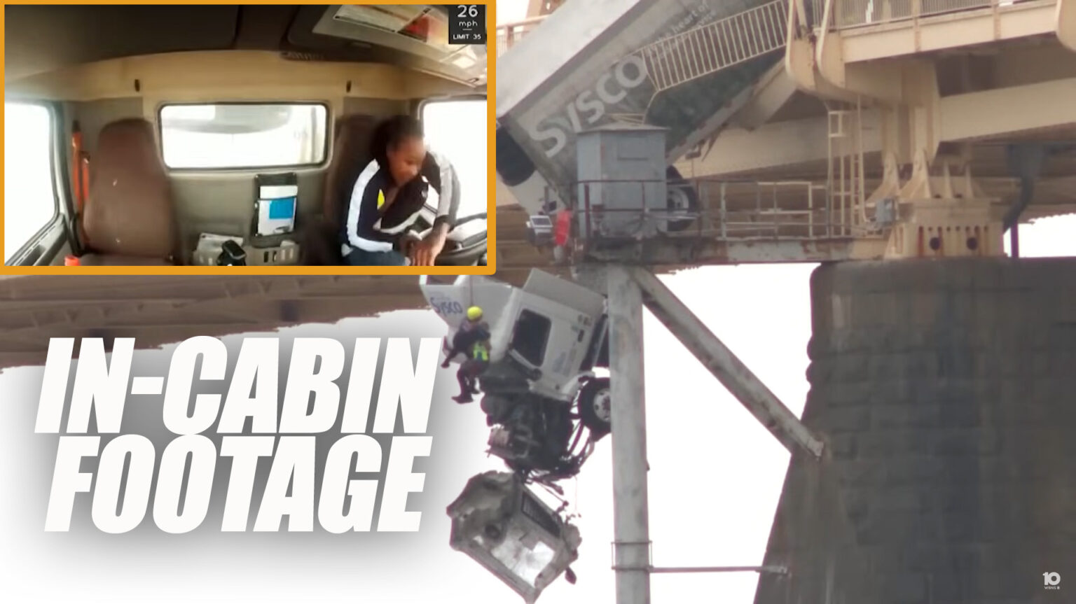 Dashcam Captures Semi Driver’s Terrifying Moment Dangling Over Bridge ...
