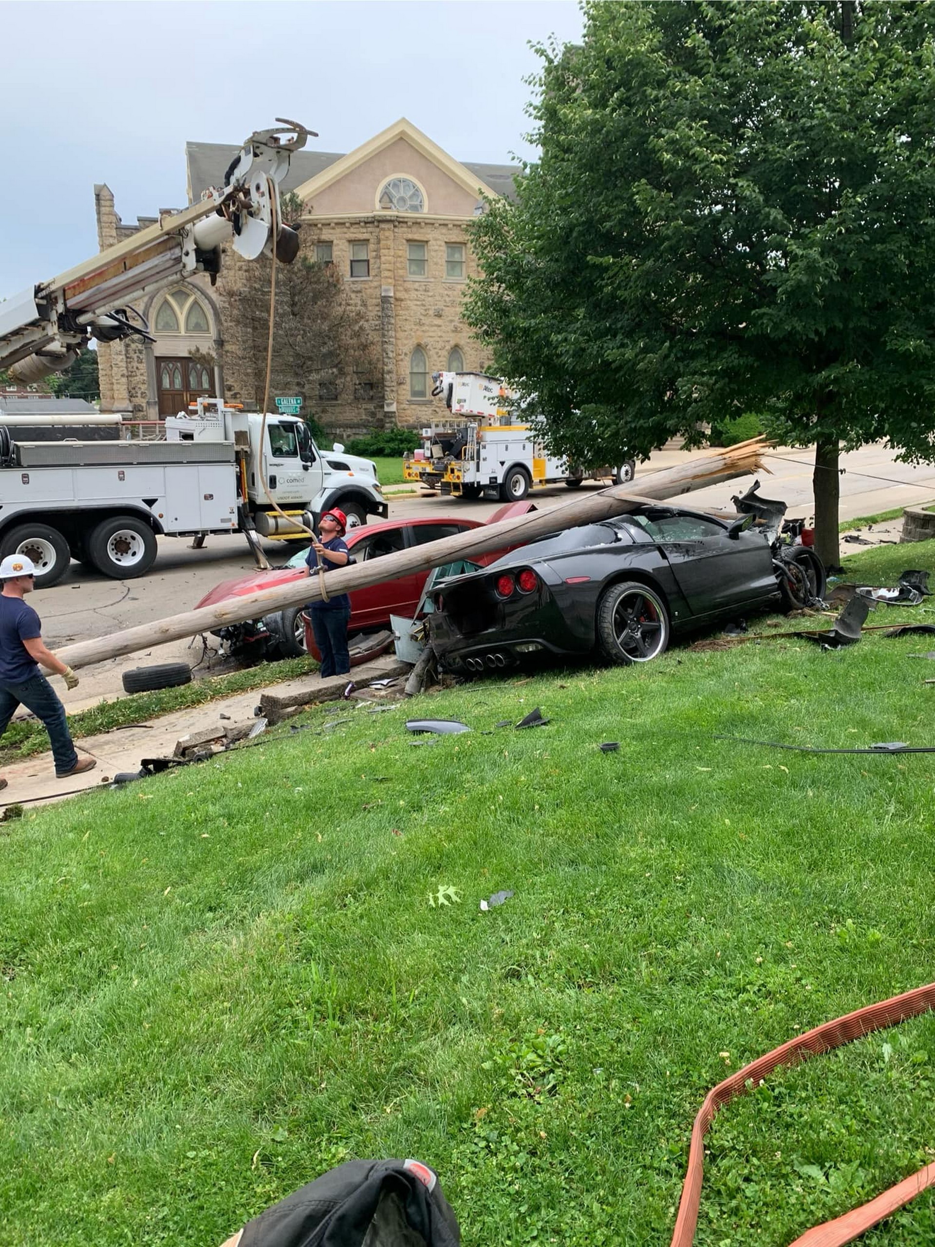 Violent Chevrolet Corvette And Dodge Avenger Crash Sends Four To ...