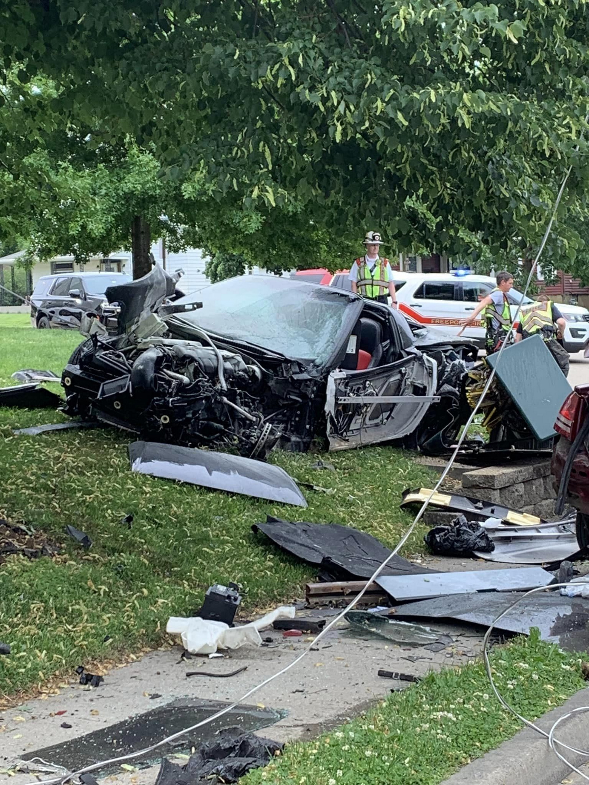 Violent Chevrolet Corvette And Dodge Avenger Crash Sends Four To ...