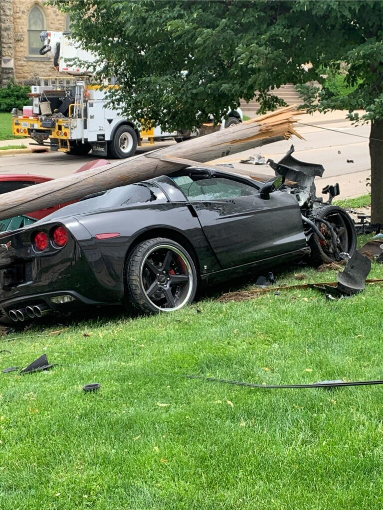 Violent Chevrolet Corvette And Dodge Avenger Crash Sends Four To ...