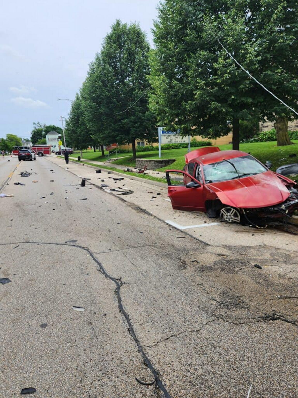 Violent Chevrolet Corvette And Dodge Avenger Crash Sends Four To ...