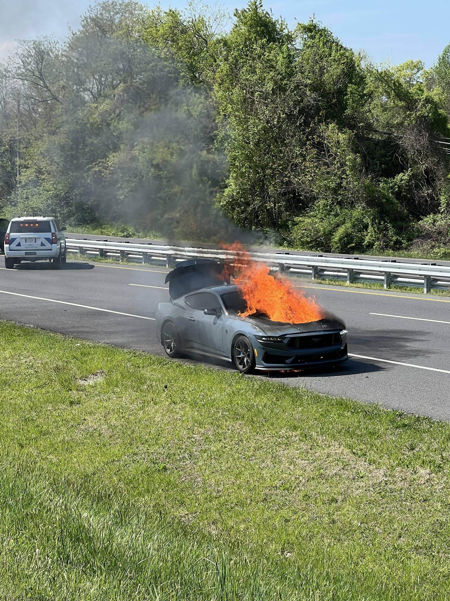Exclusive: New Mustang Dark Horse Burns Down After Stuck Clutch, Ford ...