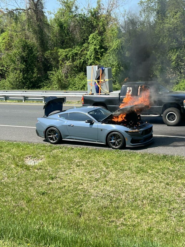 Exclusive: New Mustang Dark Horse Burns Down After Stuck Clutch, Ford ...