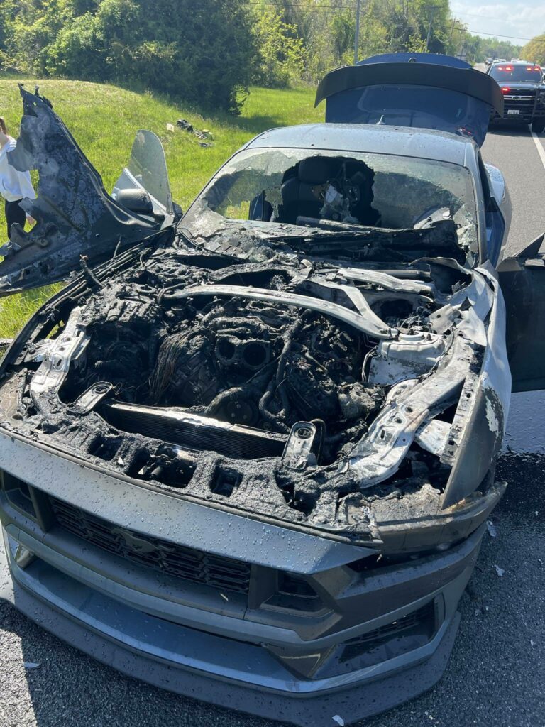 Exclusive: New Mustang Dark Horse Burns Down After Stuck Clutch, Ford ...