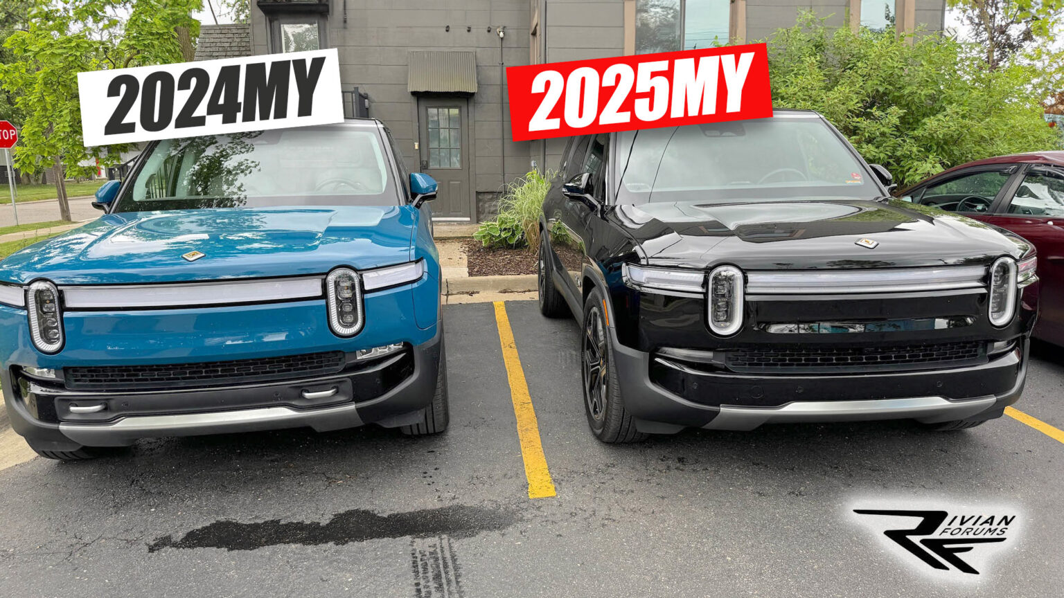2025 Rivian R1 Facelift Spotted Next To Current Model | Carscoops