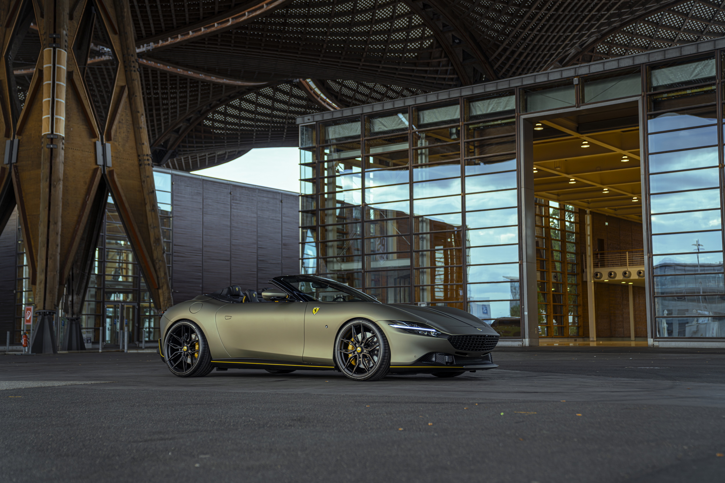 Ferrari Roma Spider Meets Matt Sandstorm Wrap | Carscoops