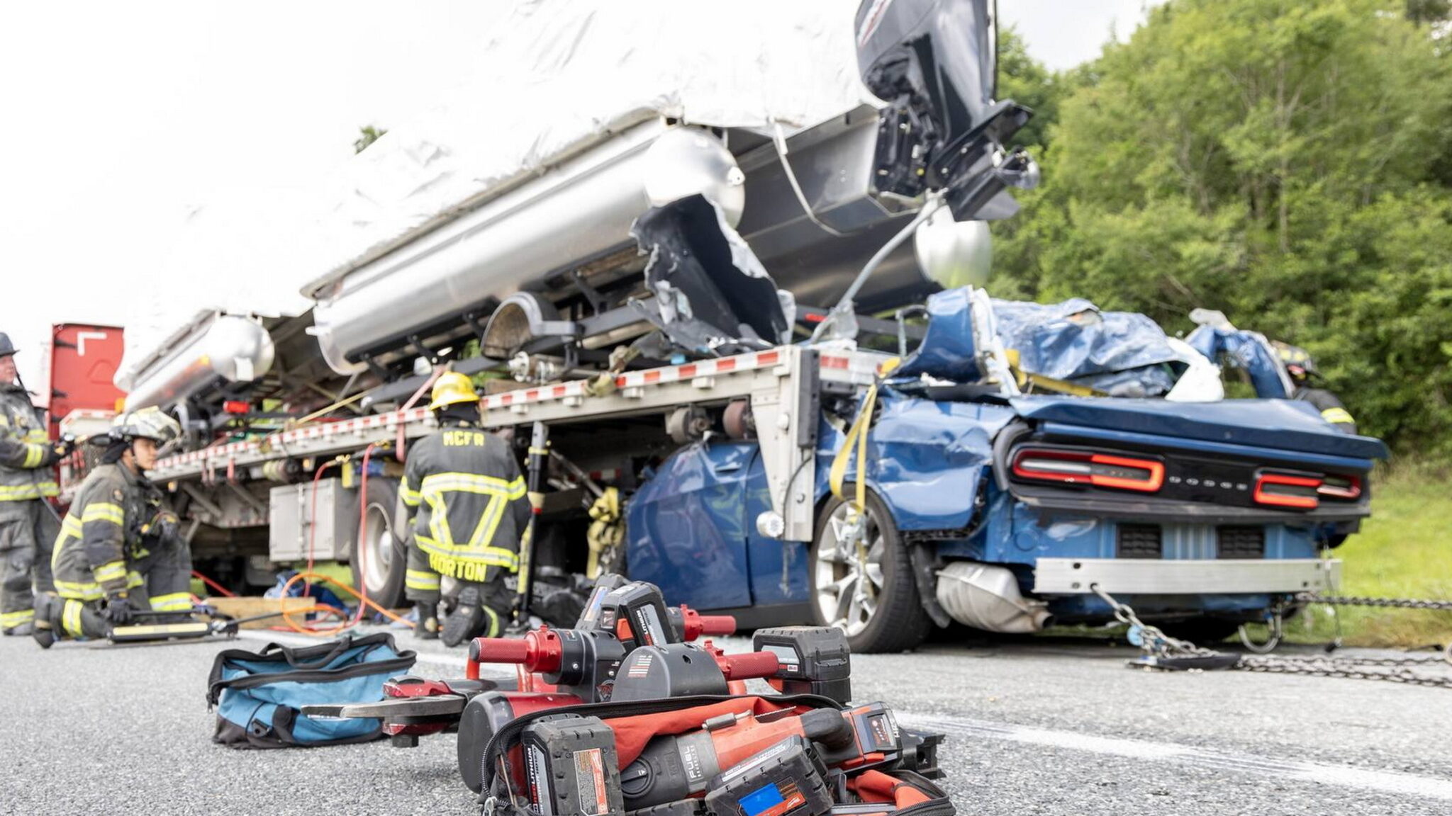 Dodge Driver Pins Challenger Under Parked Semi In Florida In Fatal ...