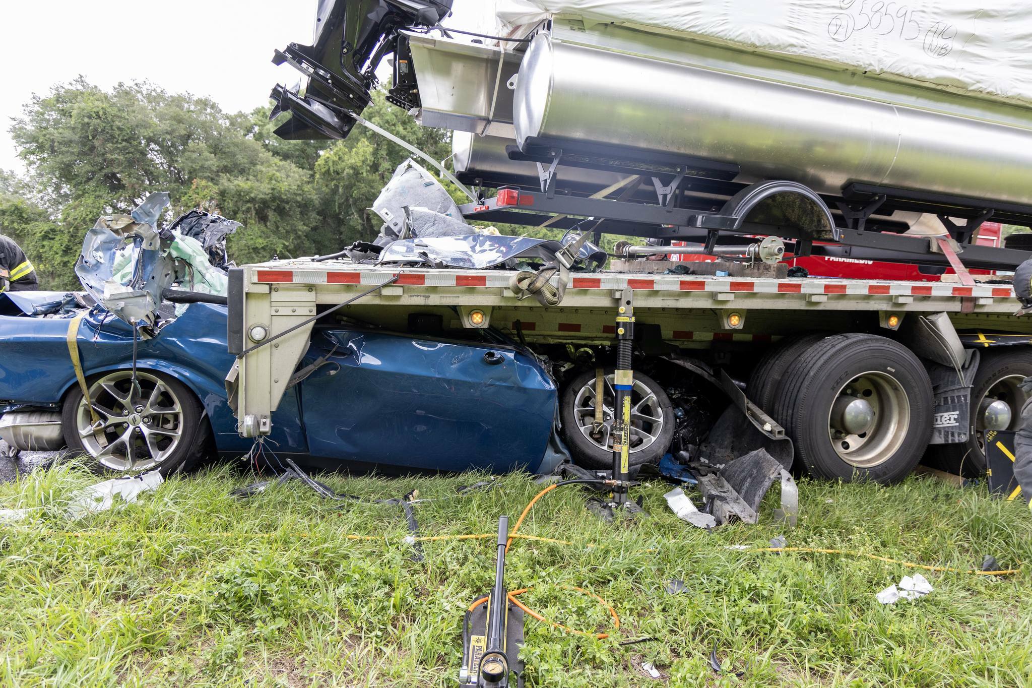 Dodge Driver Pins Challenger Under Parked Semi In Florida In Fatal ...