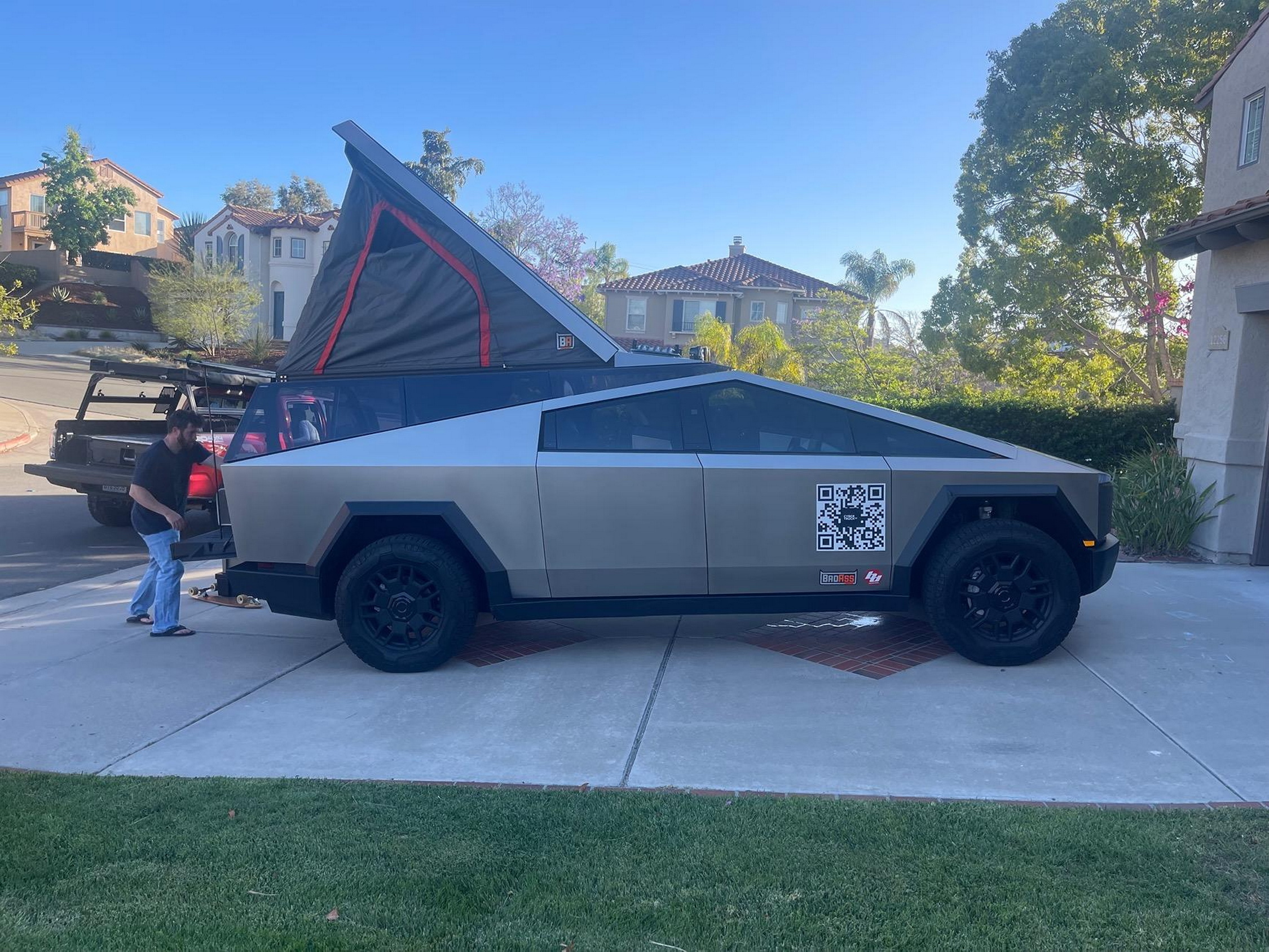 Tesla Cybercamper? A Glass Rear Canopy With Pop-Up Tent Is About To Hit ...