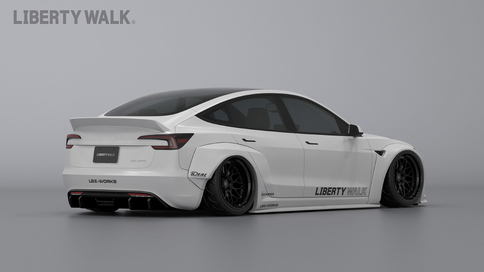 Does A Liberty Walk Widebody Kit Work On A Tesla Model 3? | Carscoops