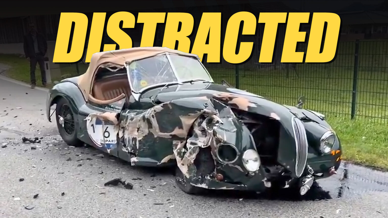 Driver Distracted By Phone Crashes Into Classic Jaguar XK120 Leaving It ...