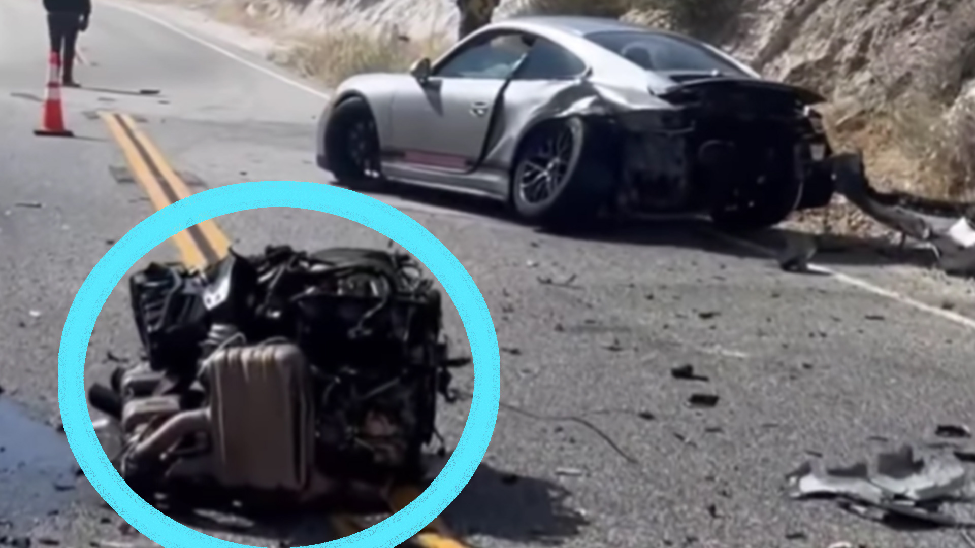 Porsche 911 Loses Engine After Crashing With GT3 RS On Angeles Crest ...
