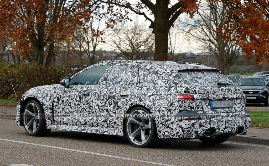 2026 Audi RS5 Avant Shows Off Hybrid Engine’s Fat Oval Tailpipes ...
