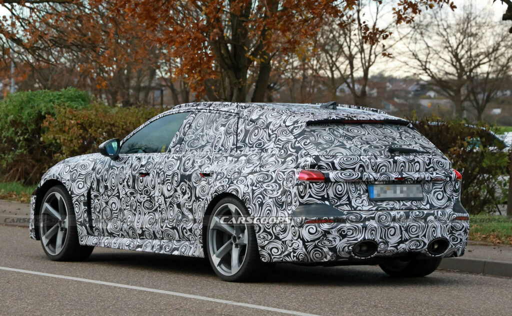 2026 Audi RS5 Avant Shows Off Hybrid Engine’s Fat Oval Tailpipes ...