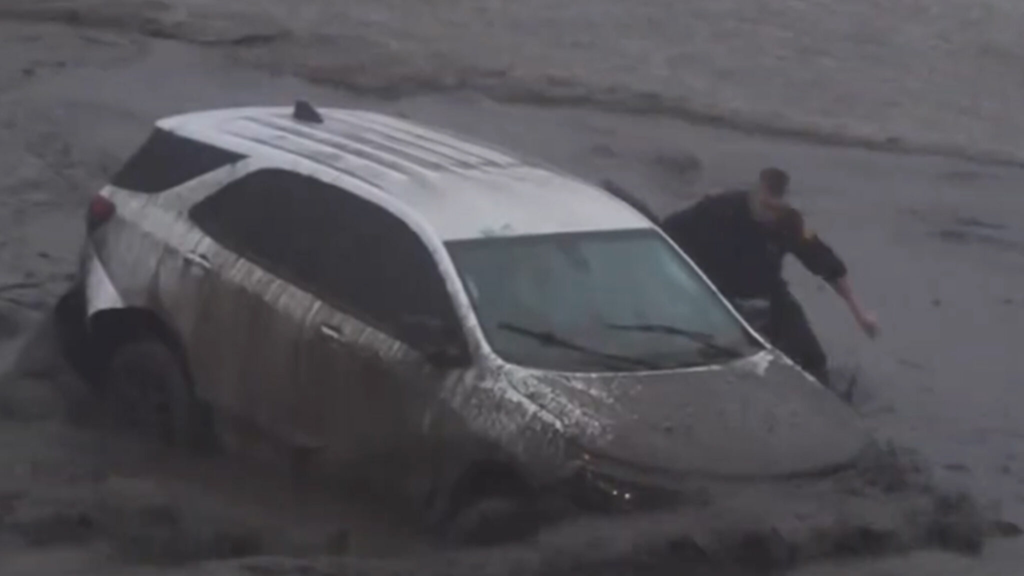Ferocious Mudslide Sends Firefighter’s Chevy SUV Into Ocean | Carscoops
