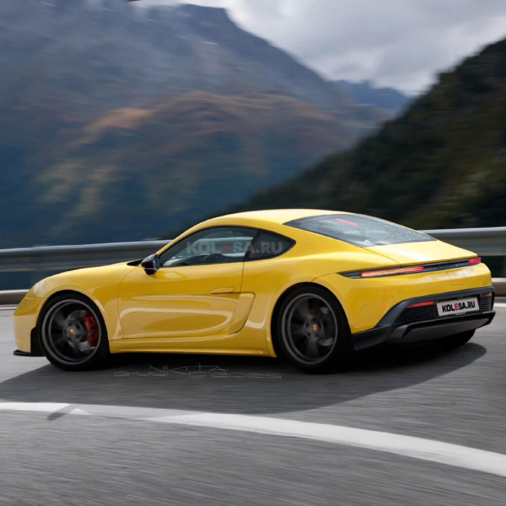 2027 Porsche 718 Cayman EV Rendered To Reality | Carscoops