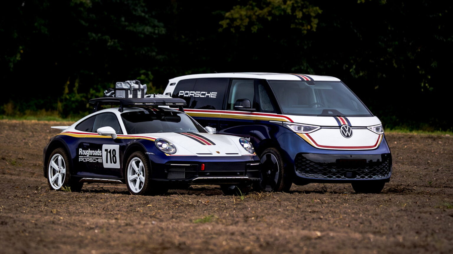 Porsche’s One-Off VW ID. Buzz Rocks Rothmans Livery To Tow Matching 911 ...