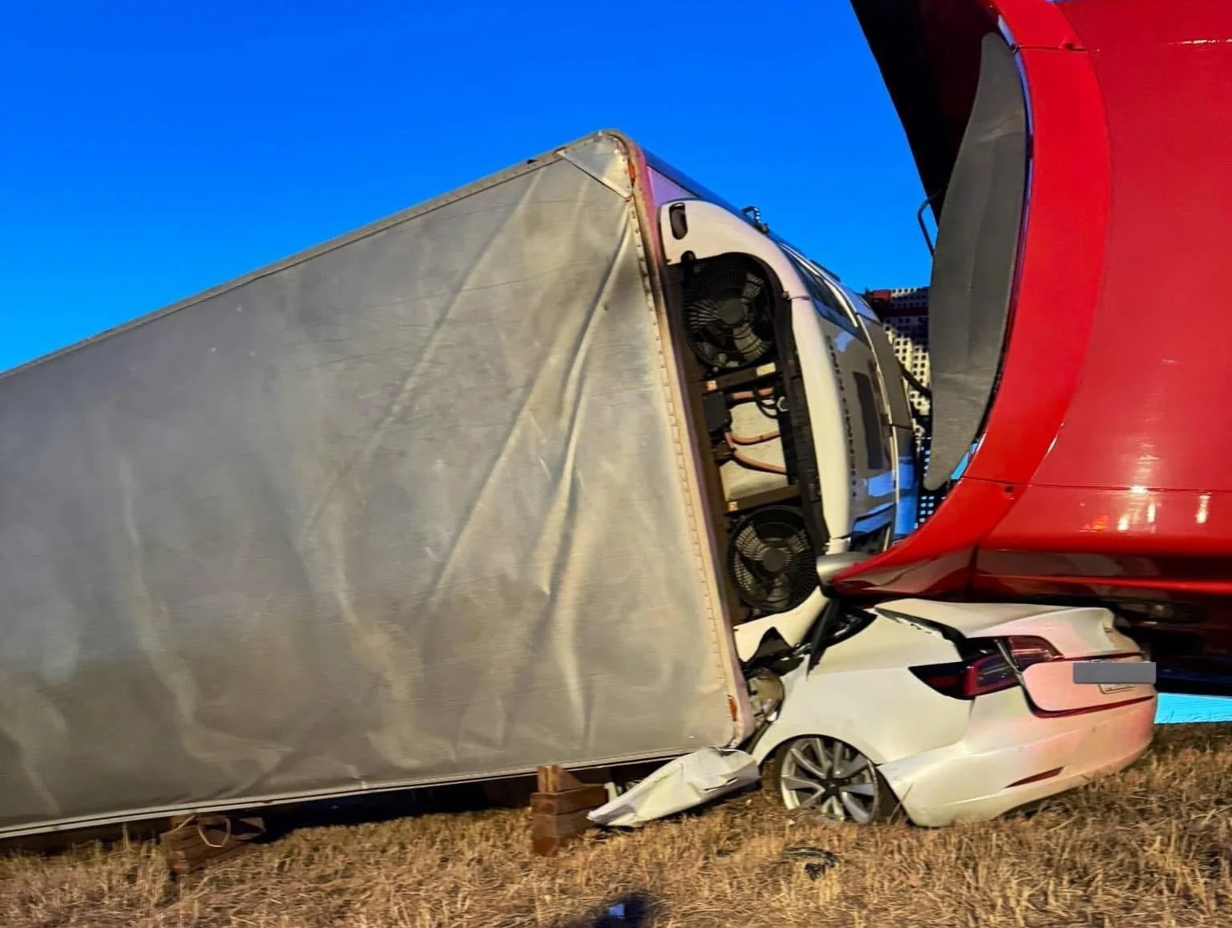 Tesla Driver Survives After Semi Crushes Model 3 In Shocking Crash ...