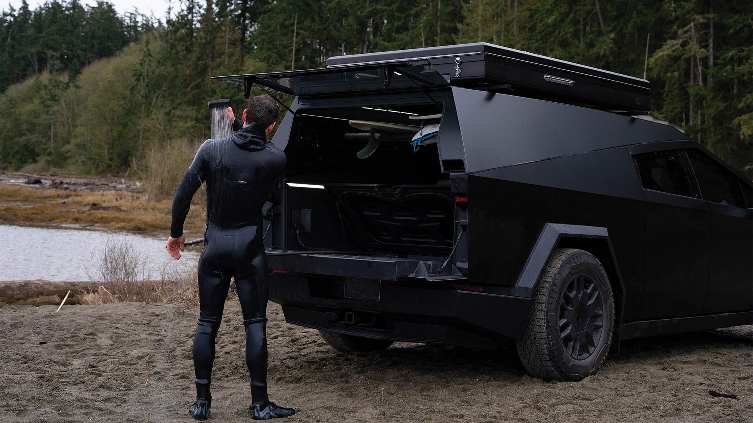 Space Camper Turns Your Tesla Cybertruck Into A Tiny Mobile Home ...