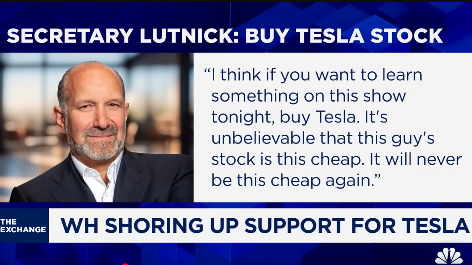 Trump’s Commerce Secretary Said Tesla Stock Would Never Be This Cheap ...