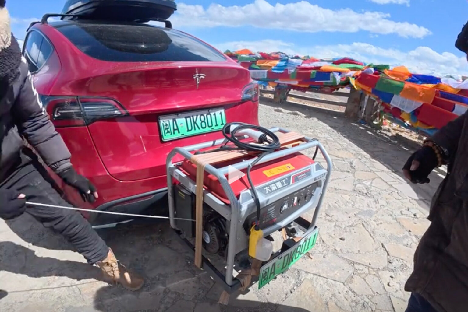 Tesla Owner Hacks Model Y To Charge On Gas | Carscoops