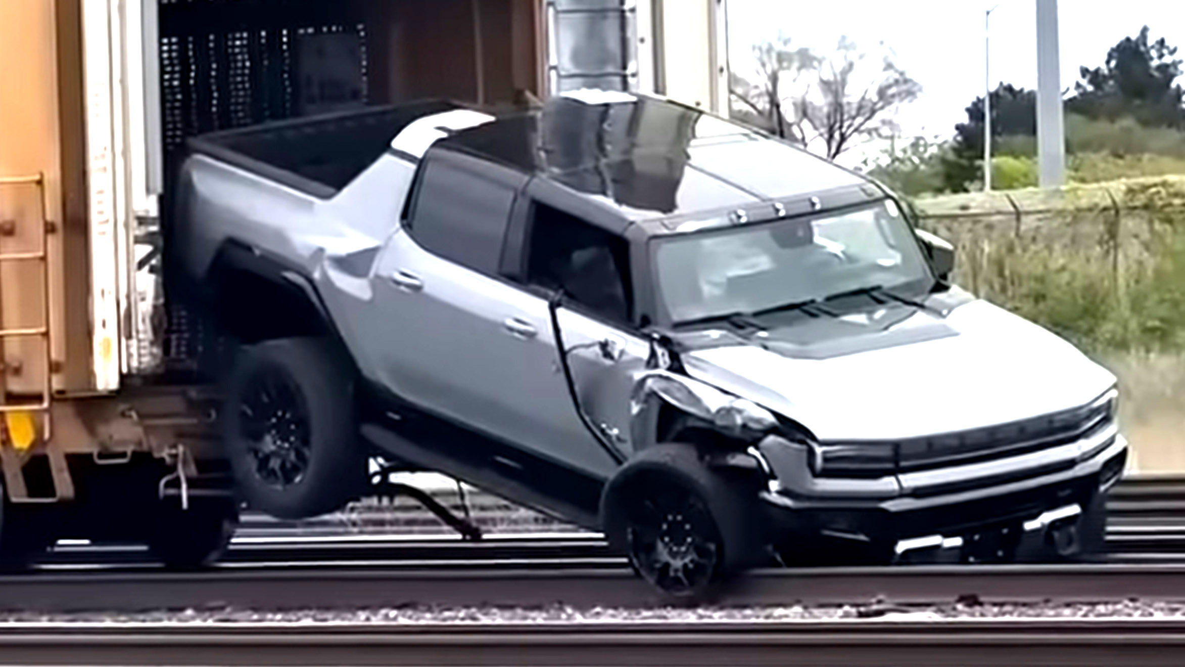 Thieves Drove Two New Hummer EVs Off A Train, You Can Guess The Rest ...