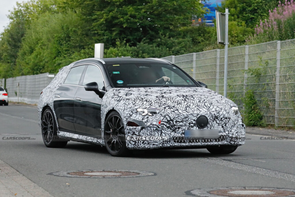 AMG’s CLA 45 Is A Rapid Electric Wagon With An Active Wing | Carscoops