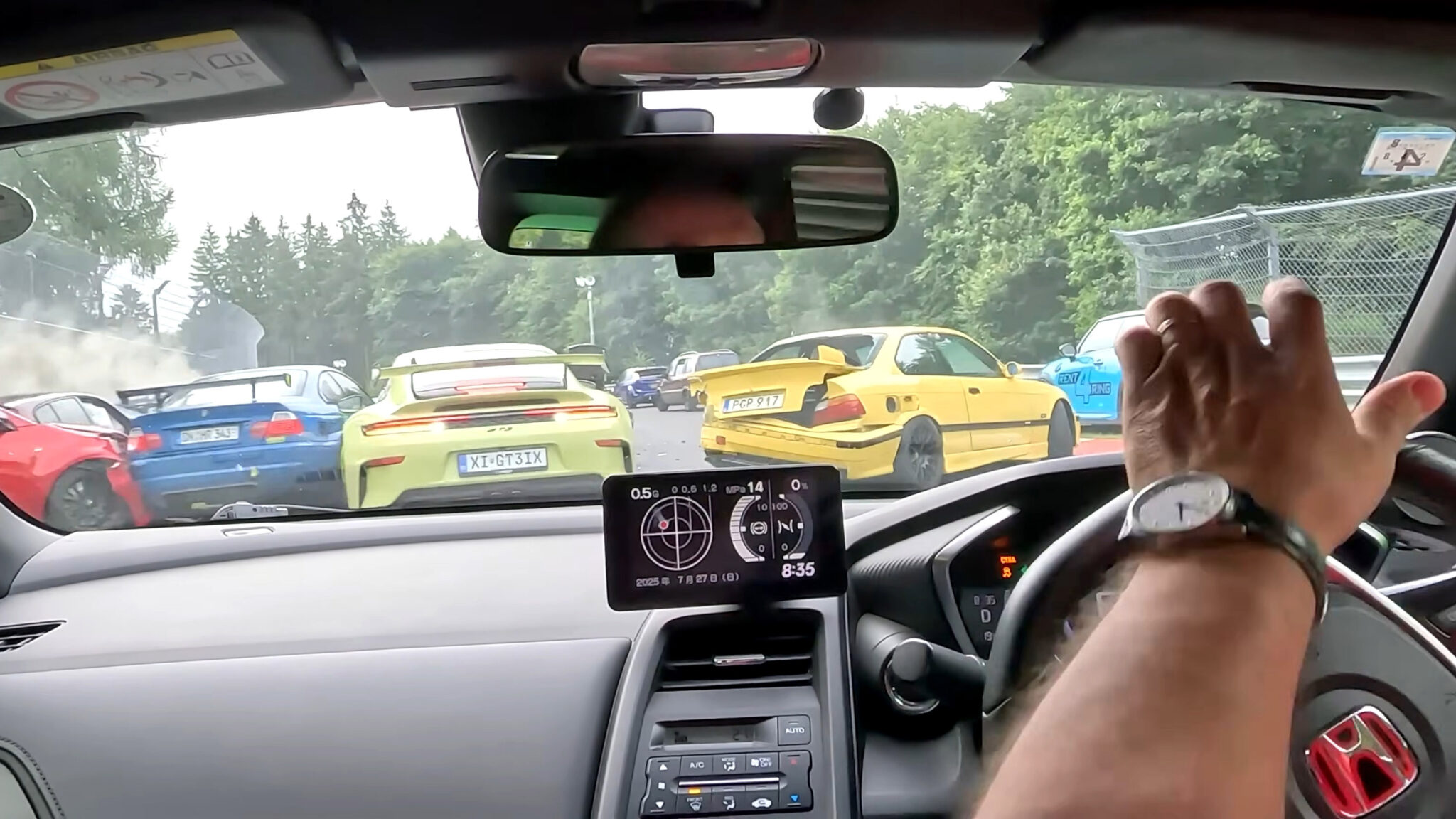 Tiny Honda Doesn’t Know Where To Crash First In Nurburgring Pileup ...
