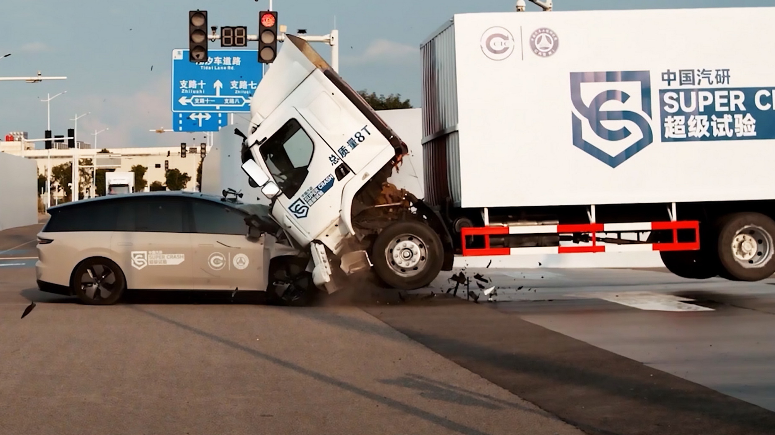 Chinese EV Crash Test Sends Truck Flying And A Brand On Defense | Carscoops
