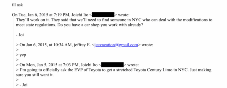 Jeffrey Epstein Tried To Get A Special Toyota And Hyundai Into The US ...