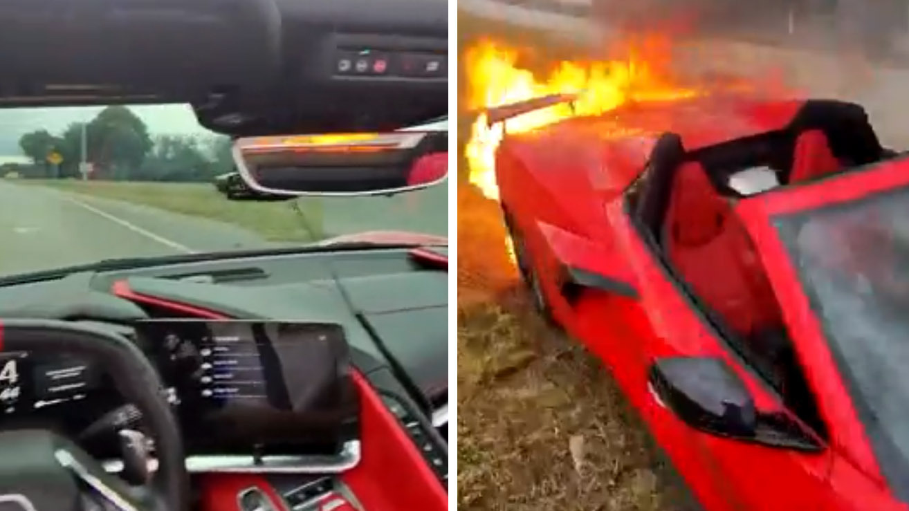 C8 Driver Catches The Moment His Corvette Spontaneously Combusts ...