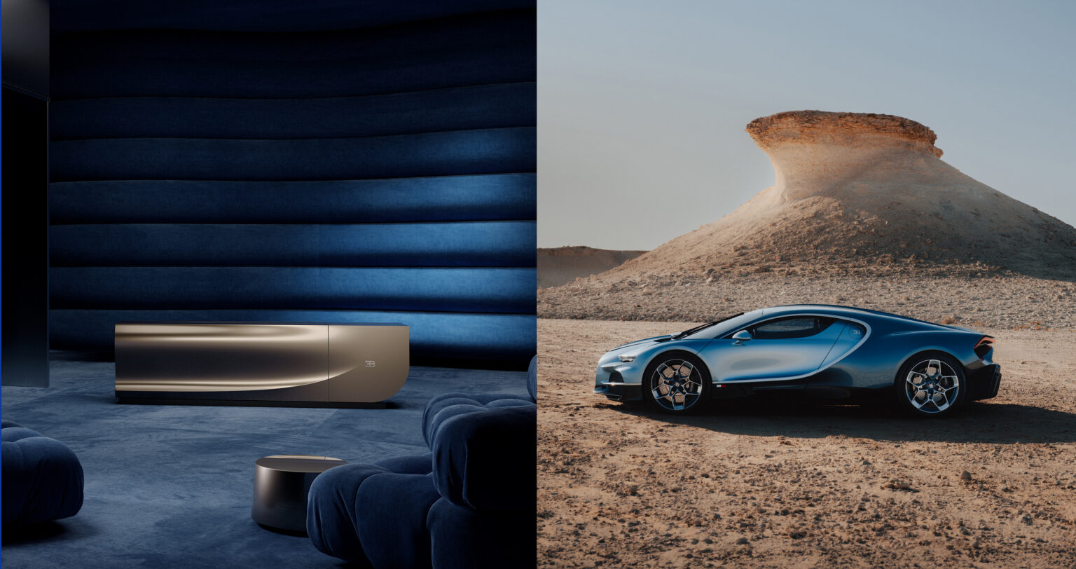 Bugatti’s 137-Inch TV Disappears Into A Sideboard In 45 Seconds | Carscoops